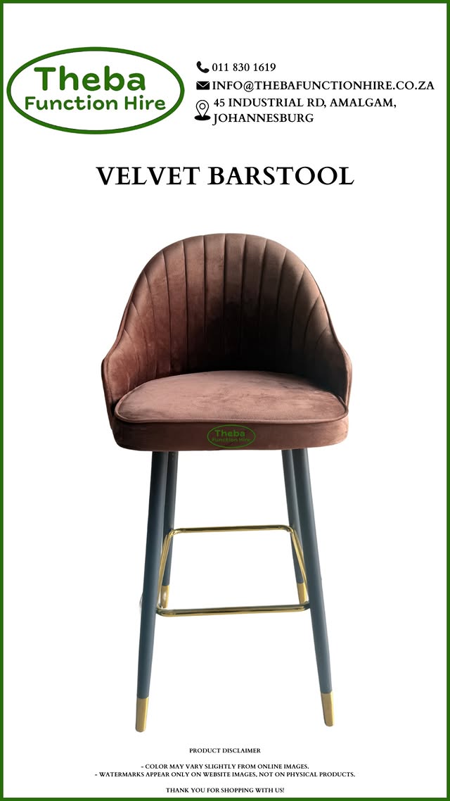 Velvet Barstool - Theba Function Hire